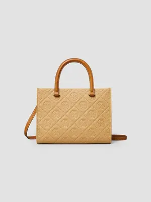 Tory Burch T-monogram Pebbled Leather Tote Bag