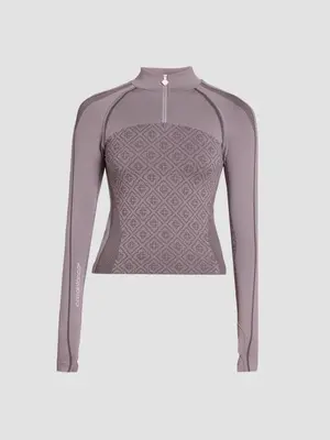 Casablanca Seamless Monogram Zip Top - Grey
