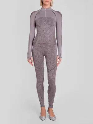 Casablanca Seamless Monogram Zip Top - Grey