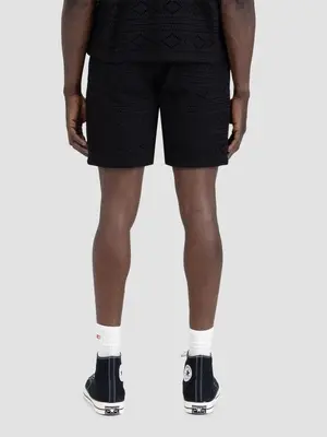 HONOR THE GIFT Pointelle-knit Crocheted Drawstring Shorts