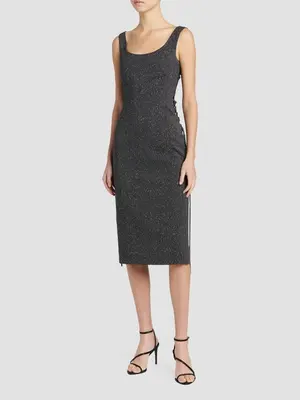 Alexander McQueen Speckled Wool Lacing Midi Dress