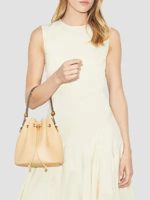 Tory Burch Monogram Leather Bucket Bag