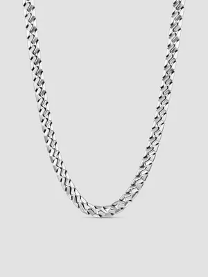 David Yurman Curb Chain Angular Link Necklace In Sterling 8.7mm - Silver