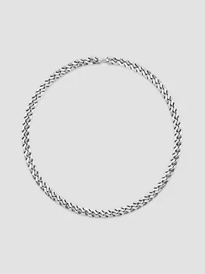 David Yurman Curb Chain Angular Link Necklace In Sterling 8.7mm