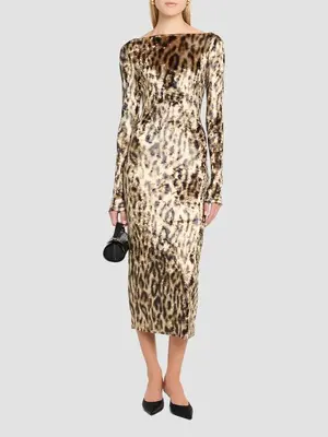 Lapointe Velvet Boatneck Midi Dress