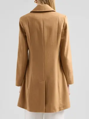 Sofia Cashmere Cashmere Double-breasted Peacoat - Camel