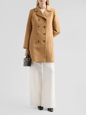 Sofia Cashmere Cashmere Double-breasted Peacoat - Camel