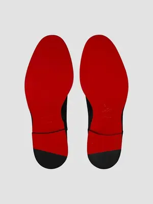 CHRISTIAN LOUBOUTIN Moustachou Leather Derby Shoes - Black