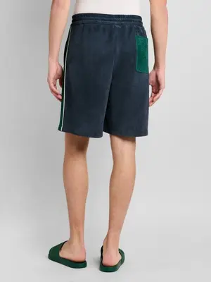Casablanca Striped Suede Track Shorts - Navy