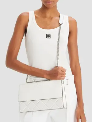 Tory Burch Fleming Convertible Leather Shoulder Bag