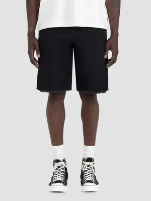 HONOR THE GIFT Fringe-hem Cotton-blend Drawstring Shorts - Black