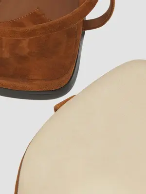 JIMMY CHOO Gwyn Suede T-strap Flat Sandals