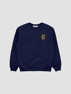 ARRELS BARCELONA Cat Graphic Cotton Sweatshirt - Navy