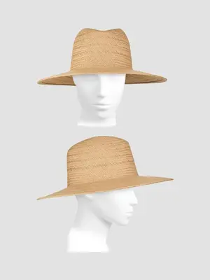 Vince Herringbone Weave Straw Panama Hat