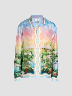 Casablanca Silk Long-sleeve Camp Shirt - Multi