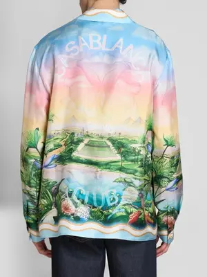 Casablanca Silk Long-sleeve Camp Shirt
