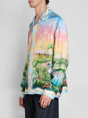 Casablanca Silk Long-sleeve Camp Shirt
