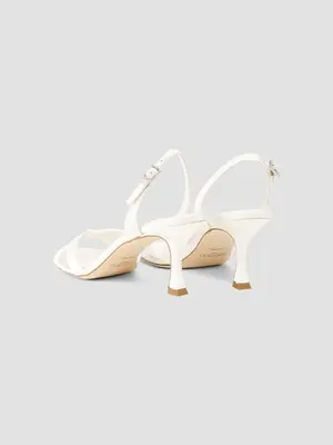JIMMY CHOO Elsy 70mm Satin Slingback Sandals - Ivory
