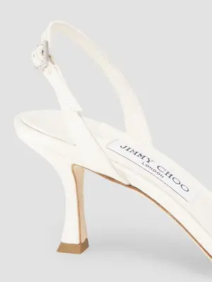 JIMMY CHOO Elsy 70mm Satin Slingback Sandals - Ivory