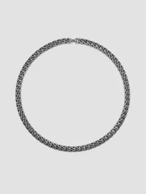 David Yurman Curb Chain Angular Link Necklace In Titanium, 8.7mm