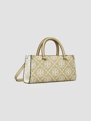 Tory Burch Small T Monogram Embossed Leather Top Handle Bag