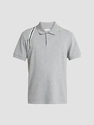 Alexander McQueen Harness Cotton Polo Shirt - Graphite