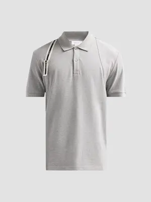 Alexander McQueen Harness Cotton Polo Shirt - Medium Grey
