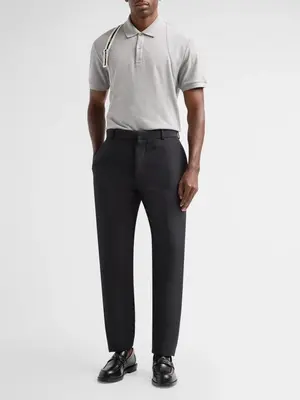 Alexander McQueen Harness Cotton Polo Shirt - Medium Grey