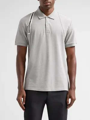 Alexander McQueen Harness Cotton Polo Shirt - Medium Grey