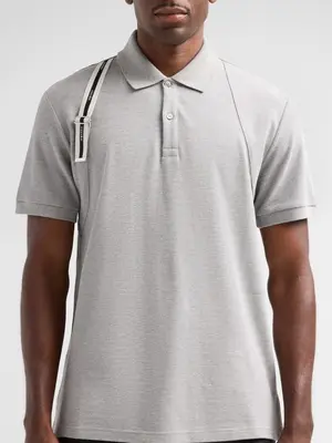 Alexander McQueen Harness Cotton Polo Shirt - Medium Grey