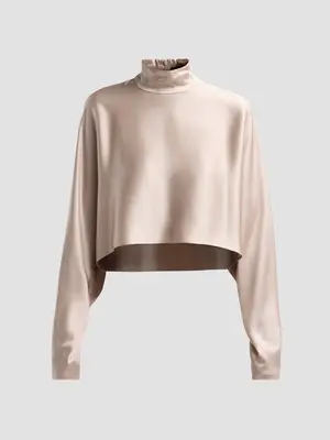 Lapointe Satin Caftan Top - Washed Silver