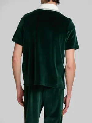 Casablanca Velour Striped Polo Shirt