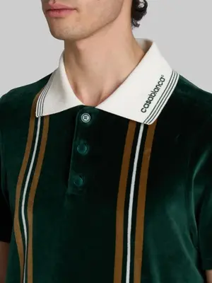 Casablanca Velour Striped Polo Shirt