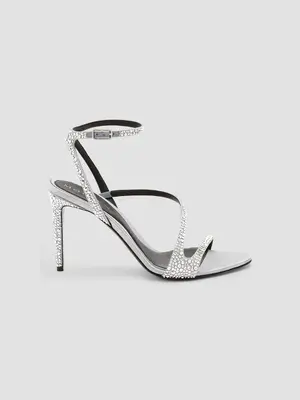 Alexander McQueen Skull 90mm Embellished Strappy Sandals - Silver