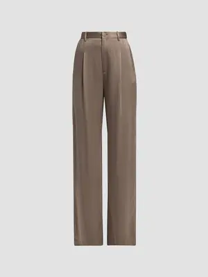 Lapointe Pleated Satin Relaxed-fit Pants