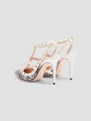 Valentino Garavani Rockstud 100mm Pumps In Woven Fabric