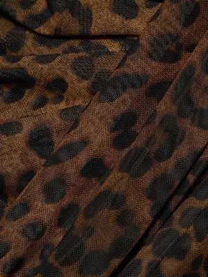 Lapointe Mesh Draped Skirt - Leopard