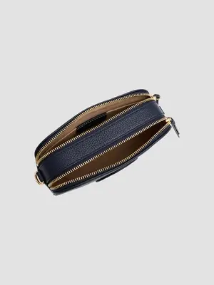 Tory Burch Mini Miller Logo Leather Crossbody Bag - Navy
