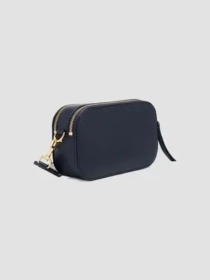 Tory Burch Mini Miller Logo Leather Crossbody Bag - Navy
