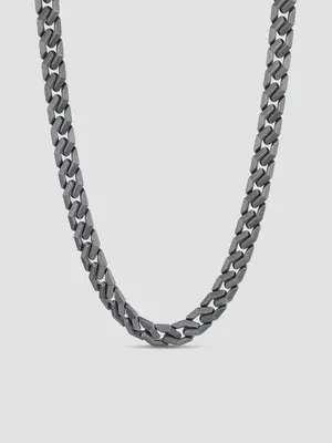 David Yurman Curb Chain Angular Link Necklace In Titanium, 11.5mm - Silver