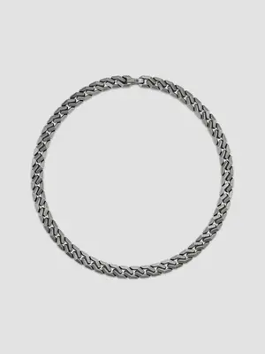 David Yurman Curb Chain Angular Link Necklace In Titanium, 11.5mm