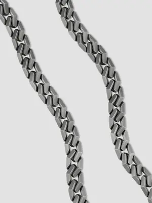 David Yurman Curb Chain Angular Link Necklace In Titanium, 11.5mm