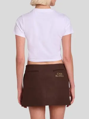 Casablanca Stacked Logo Cotton Crop T-shirt