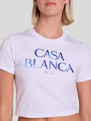Casablanca Stacked Logo Cotton Crop T-shirt