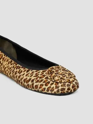 Tory Burch Minnie Leopard-print Travel Ballet Flats