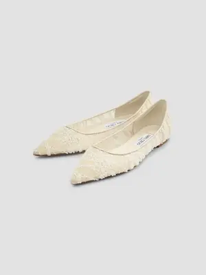 JIMMY CHOO Love Mesh & Sequins Ballet Flats