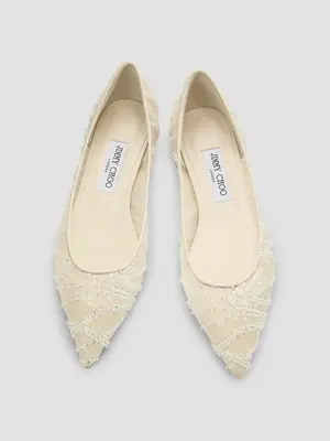 JIMMY CHOO Love Mesh & Sequins Ballet Flats
