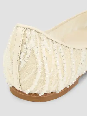 JIMMY CHOO Love Mesh & Sequins Ballet Flats