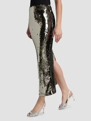 Lapointe Re-edition Sequined Stretch Pencil Midi-skirt