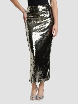 Lapointe Re-edition Sequined Stretch Pencil Midi-skirt